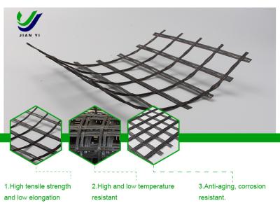 China Alkali Free Fiberglass Geogrid 1-6m Width 25-120kN Tensile Strength for Embankment Reinforcement for sale