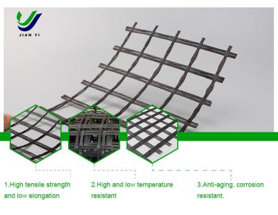 China High Strength Alkali-Free Glass Fiber Geogrid 25-120 kN/m for Asphalt Pavement Reinforcement for sale