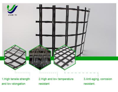 China Alkali Free Glass Fiber Geogrid 25-120 kN/m for Road and Railway Pavement Enhancement for sale