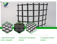 China High Tensile Glass Fiber Geogrid 25-120 KN/m for Railway Foundation Strengthening for sale