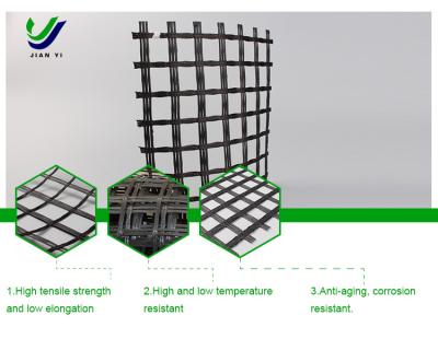 China Glass Fiber Geogrid for Railway Roadbed Slope Protection 25-120 KN/m Tensile Strength for sale