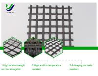 China Alkali Free Fiberglass Geogrid 12-50mm Grid Size 25-120 KN/m Tensile Strength for sale