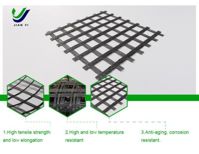 China Fiberglass Geogrid 25-120 kN/m for Asphalt Pavement Crack Prevention for sale