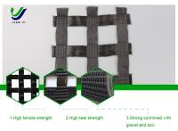 China High Strength Warp Knitted Polyester Geogrid 1-6m Width for Soft Soil Foundation Treatment for sale