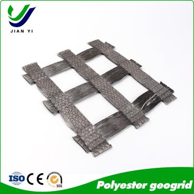China Warp Knitted Polyester Geogrid 50-50 KN/m for Soil Reinforcement in Tunnels and Mining for sale