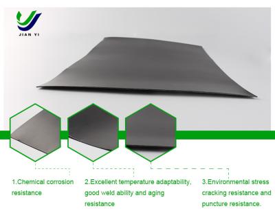 China HDPE Smooth Geomembrane 0.30-3.00mm Thickness with 2.0-3.0% Carbon Black for Chemical Resistance for sale