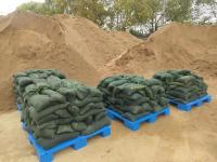 China Polyester Fiber Ecological Bag for River Bank Protection 80x50mm 4.5KN/M Breaking Strength for sale