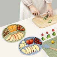 China Waterproof Non Slip Children'S Tableware Set Silicone Feeding Plate Fork Spoon Set for sale