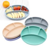 China Waterproof Non Slip Children'S Tableware Set Silicone Feeding Plate Fork Spoon Set for sale