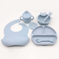 China Baby Unbreakable Weaning Silicone Set BPA PVC PHTHALATE Free 8 Pack Feeding Set for sale