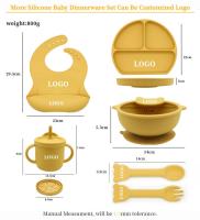 China Baby Unbreakable Weaning Silicone Set BPA PVC PHTHALATE Free 8 Pack Feeding Set for sale