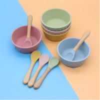 China Eco Friendly Unbreakable Toddler Suction Bowl Spoon And Fork Feeding Set Food Grade for sale