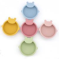 China Unbreakable Soft Baby Tableware Set Heat Resistant Microwave Safe Silicone Bowl Spoon Fork for sale