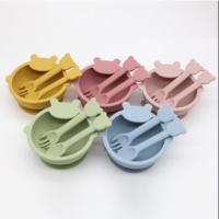 China Unbreakable Soft Baby Tableware Set Heat Resistant Microwave Safe Silicone Bowl Spoon Fork for sale