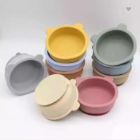 China Animal Shape Silicone Baby Bowl Feeding Training Bowl And Spoon Strong Suction for sale