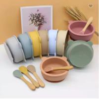 China Animal Shape Silicone Baby Bowl Feeding Training Bowl And Spoon Strong Suction for sale