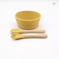 China Children Silicone Feeding Set Unbreakable Waterproof BPA Free Silicone Bowl And Spoon Set for sale