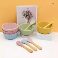 China Children Silicone Feeding Set Unbreakable Waterproof BPA Free Silicone Bowl And Spoon Set for sale