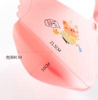 China Eco Friendly OEM Silicone Baby Bibs Piggy Pattern Mess Catching For Feeding Eating for sale