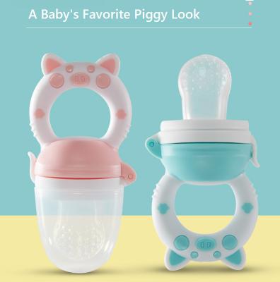 China CPC Approved Silicone Baby Pacifier 12cmx5.5cm Teething Food Pacifier With PP Cover for sale
