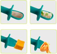 China Sustainable Silicone Baby Fork Spoon for sale