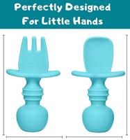China Sustainable Silicone Baby Fork Spoon for sale