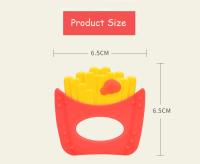 China Flexible 6.5x6.5cm Silicone Baby Teether French Fries Pattern for sale