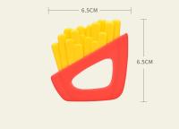 China Flexible 6.5x6.5cm Silicone Baby Teether French Fries Pattern for sale