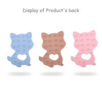 China 7cmx8.6cm Soft Silicone Teether Safe For Baby Cat Pattern OEM for sale