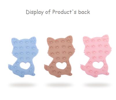 China 7cmx8.6cm Soft Silicone Teether Safe For Baby Cat Pattern OEM for sale