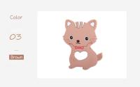 China 7cmx8.6cm Soft Silicone Teether Safe For Baby Cat Pattern OEM for sale