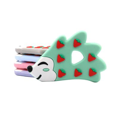 China Colorful 65x10x88mm Hedgehog Teething Toy Eco Friendly Silicone BPA Free Teether for sale