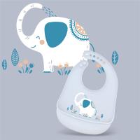 China 100% Food Grade Silicone Baby Bibs Waterproof With Animal Picture Printed for sale