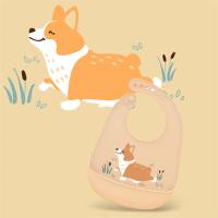 China 100% Food Grade Silicone Baby Bibs Waterproof With Animal Picture Printed for sale