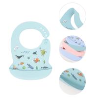 China 302x222x22mm Silicone Baby Bibs 100% Eco Friendly Bibs Cartoon Picture Printed for sale