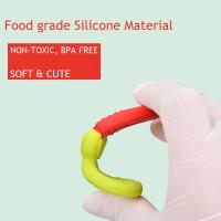 China Scissors Shape Strawberry Teething Toy Easy Cleaning For 18 Month Old for sale