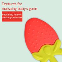 China Scissors Shape Strawberry Teething Toy Easy Cleaning For 18 Month Old for sale