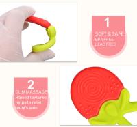 China Scissors Shape Strawberry Teething Toy Easy Cleaning For 18 Month Old for sale