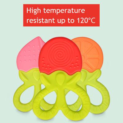 China Scissors Shape Strawberry Teething Toy Easy Cleaning For 18 Month Old for sale