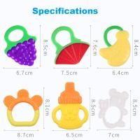 China Tear Resistant Silicone Baby Teether Multiple Chewing Points Fruit Shaped Teethers for sale