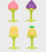 China Baby Teething Toys, Silicon Cute Fruit Teether Set with Pacifier Clip / Holder for Toddlers & Infants, 5 Pack for sale