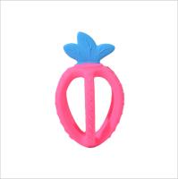 China Strawberry Shape Silicone Baby Teether for sale