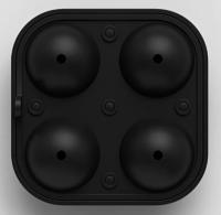 China Flexible Sphere Large Silicone Ice Cube Trays 4 Cube Easy Release for sale
