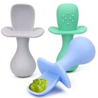 China Lead Free Soft Silicone Spoon LFGB standards For Baby Led Weaning for sale