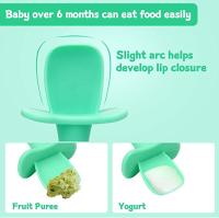 China Lead Free Soft Silicone Spoon LFGB standards For Baby Led Weaning for sale
