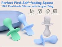 China Lead Free Soft Silicone Spoon LFGB standards For Baby Led Weaning for sale