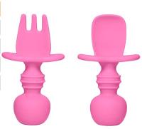 China Sustainable Silicone Baby Fork Spoon With Sensory Bumps FDA Certification for sale