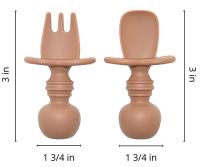 China Sustainable Silicone Baby Fork Spoon With Sensory Bumps FDA Certification for sale