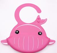 China Durable Safety Food Catching Bib OEM Silicone Bibs With Crumb Catcher for sale