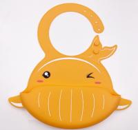 China Durable Safety Food Catching Bib OEM Silicone Bibs With Crumb Catcher for sale
